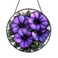 Botanical Purple Bloom Window Suncatcher – Decorative Glass Style Art ...
