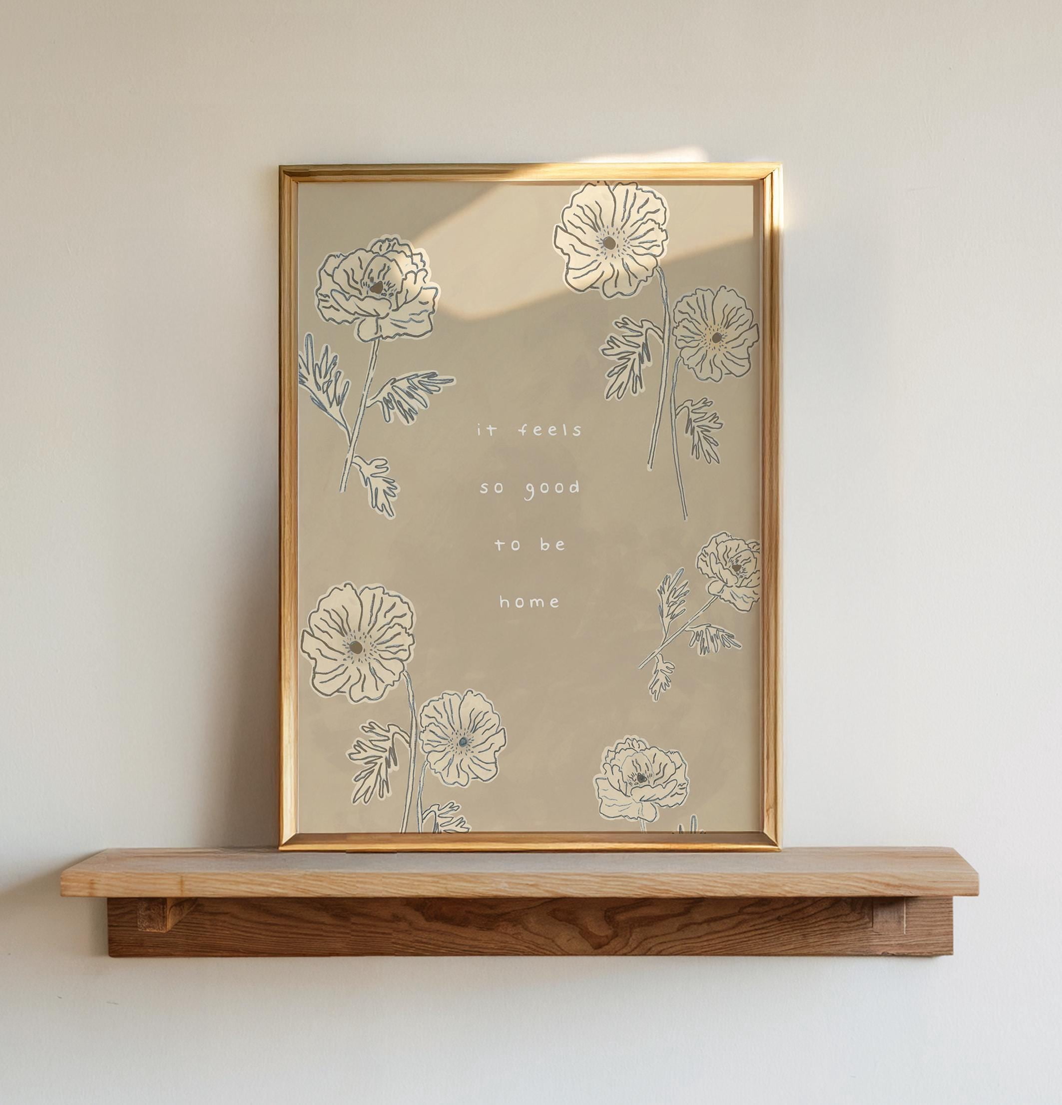 Botanical Quote Poster Beige Neutral Floral Wall Art, Poster Home Decor ...