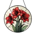 Botanical Red Flower Stained Glass Style Suncatcher – Elegant Window ...