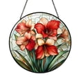 Botanical Red Lily Stained Glass Suncatcher – Elegant Window Decor ...