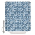 Botanical Rose Bud Bathroom Shower Curtains with 12 Hooks Waterproof ...