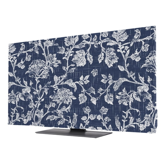 Botanical Rose TV Cover for 75 Inch Screen,Stretch Fabric Dustproof TV ...