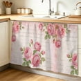 Botanical Roses Cabinet Curtain 28"W x 51"L, Cottagecore Florals Pink ...