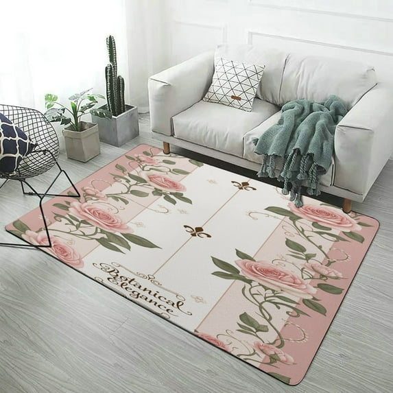 Botanical Roses Pink Stripes Fleur De Lis Elegant Pattern Soft Comfy ...