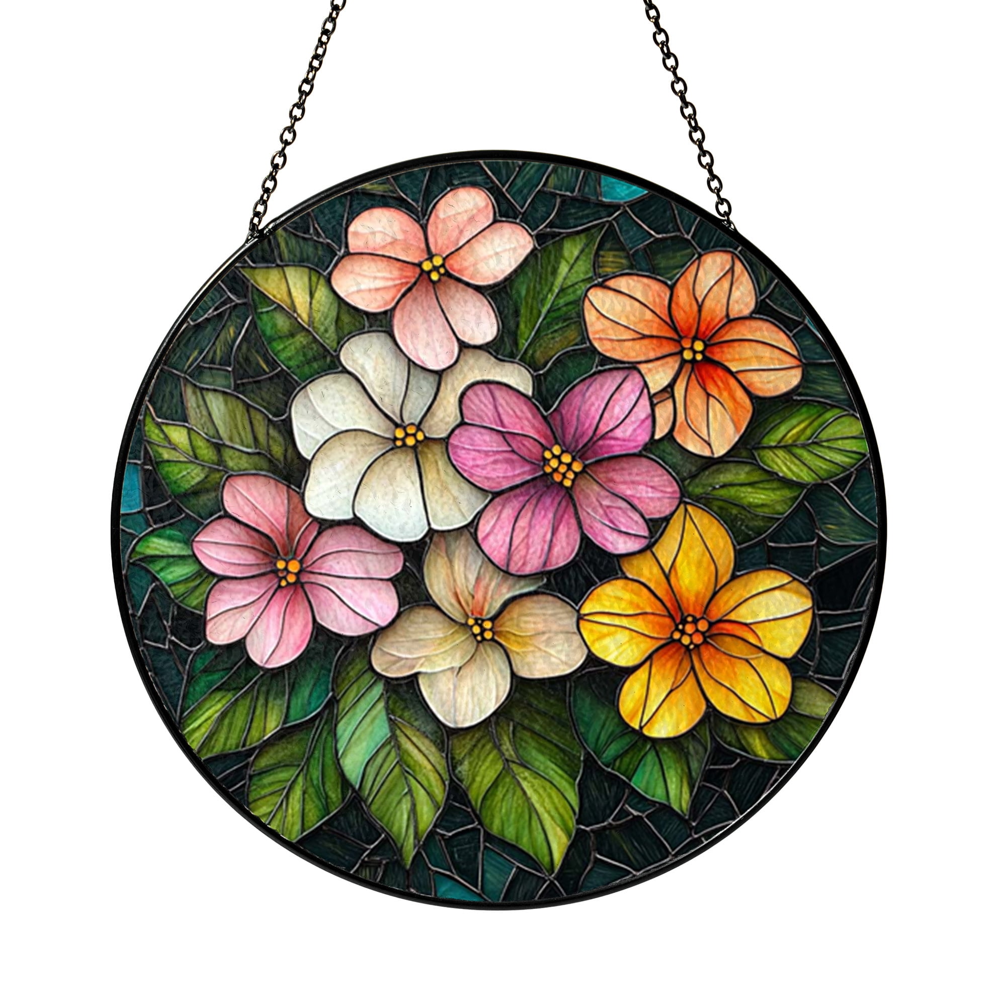 Botanical Round Flower Glass Suncatcher – Home Window Decor - Walmart.com