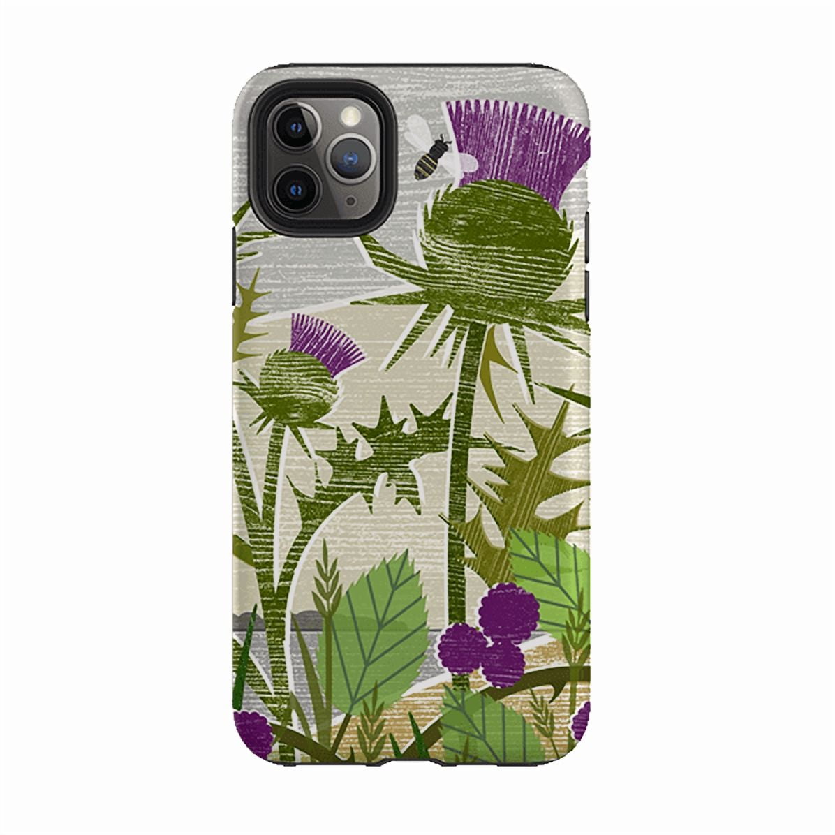 Botanical Scottish Thistle Art Phone Case for iPhone 11 12 13 14 15 16 ...