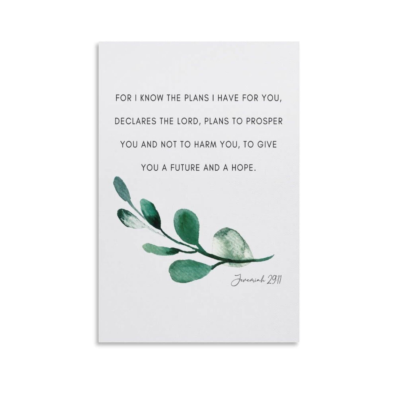 Botanical Scripture Jeremiah 29 11 Bible Verse Poster Canvas Wall Art ...