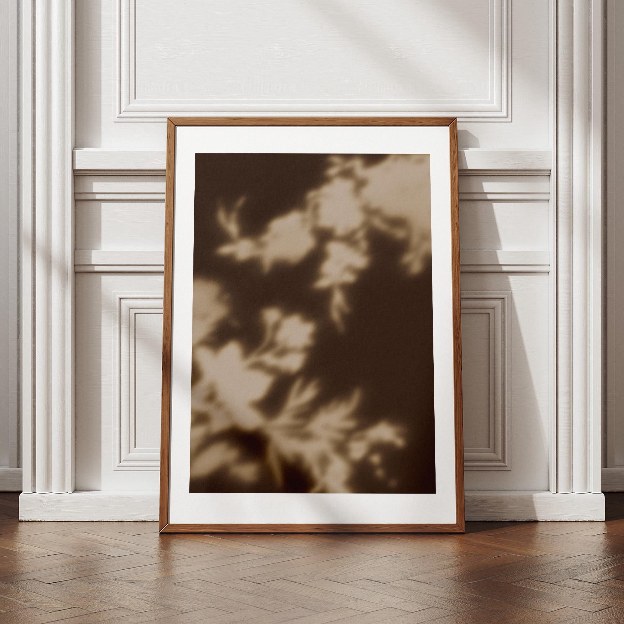 Botanical Shadow Poster Wall Art Brown Aesthetic Floral Poster Vintage ...