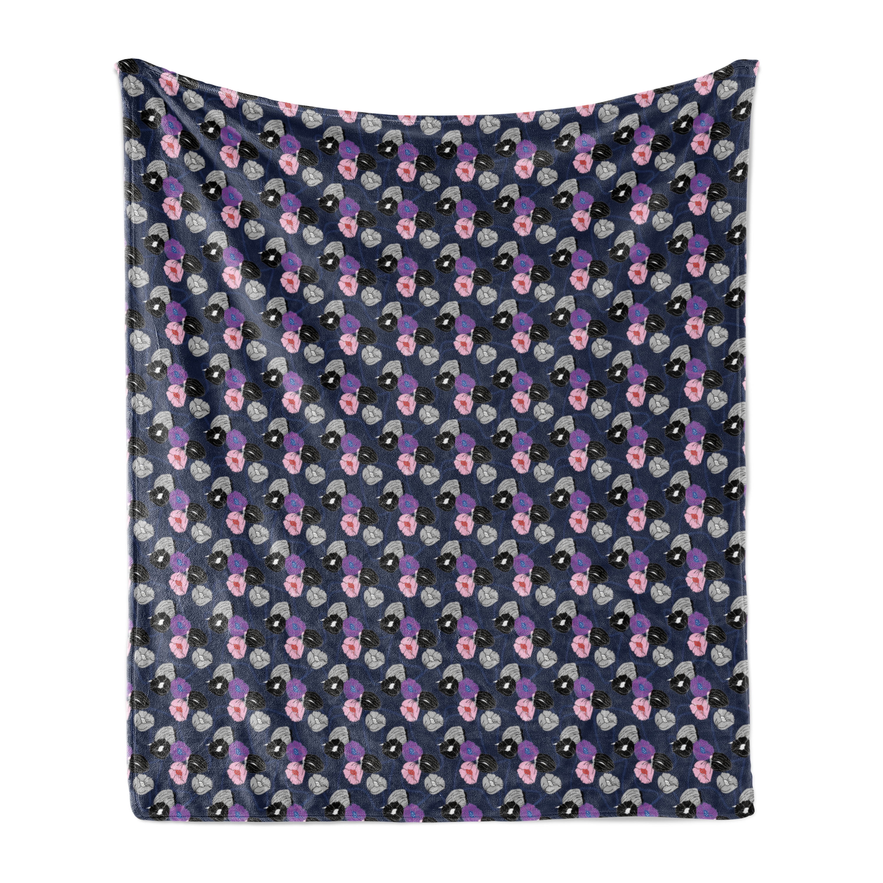 Botanical Soft Flannel Fleece Blanket, Floral Theme Flowers Pattern ...
