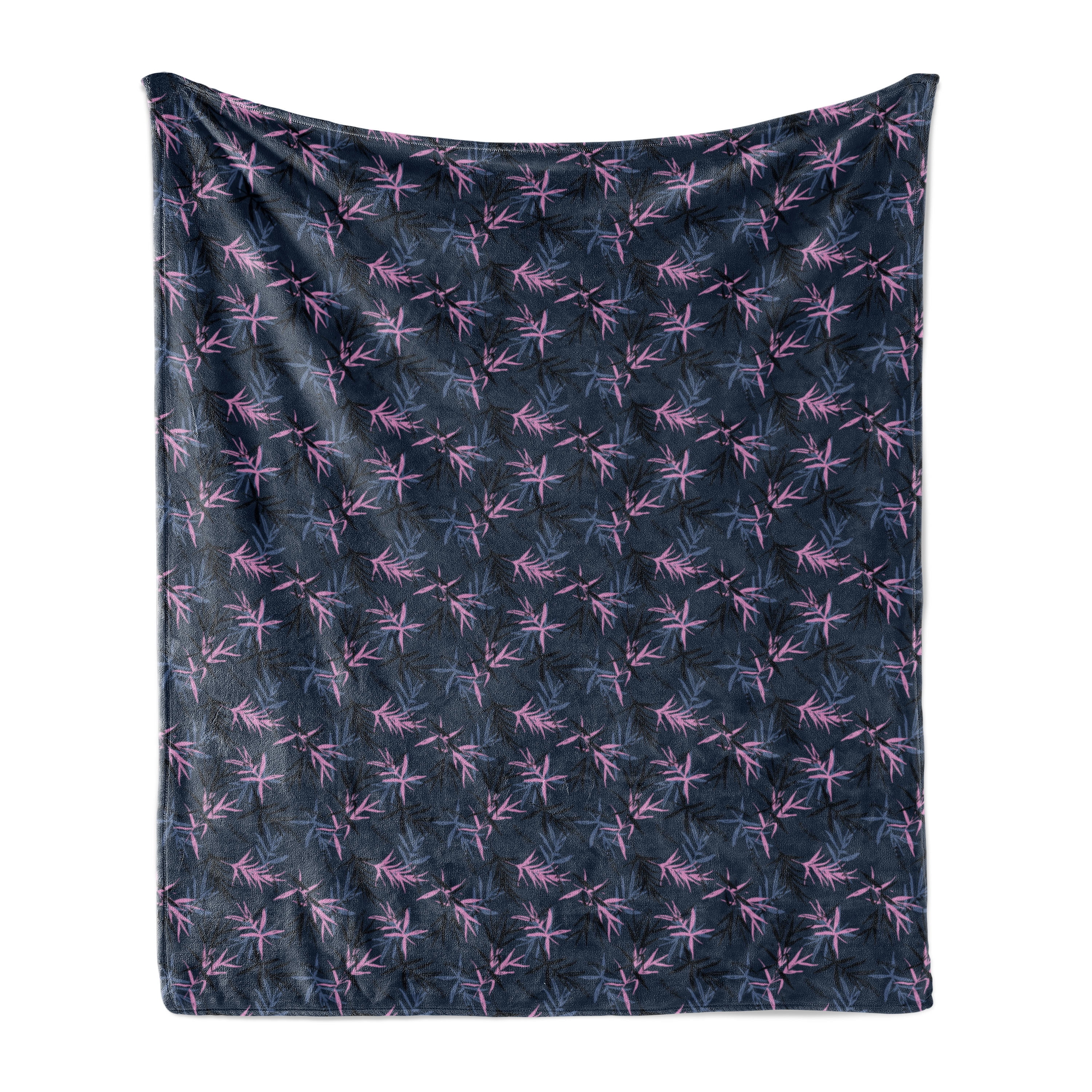 Botanical Soft Flannel Fleece Throw Blanket, Abstract Leaves Exotic ...