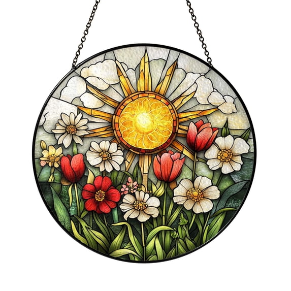 Botanical Spring Garden Stained Glass Window Suncatcher - Walmart.com