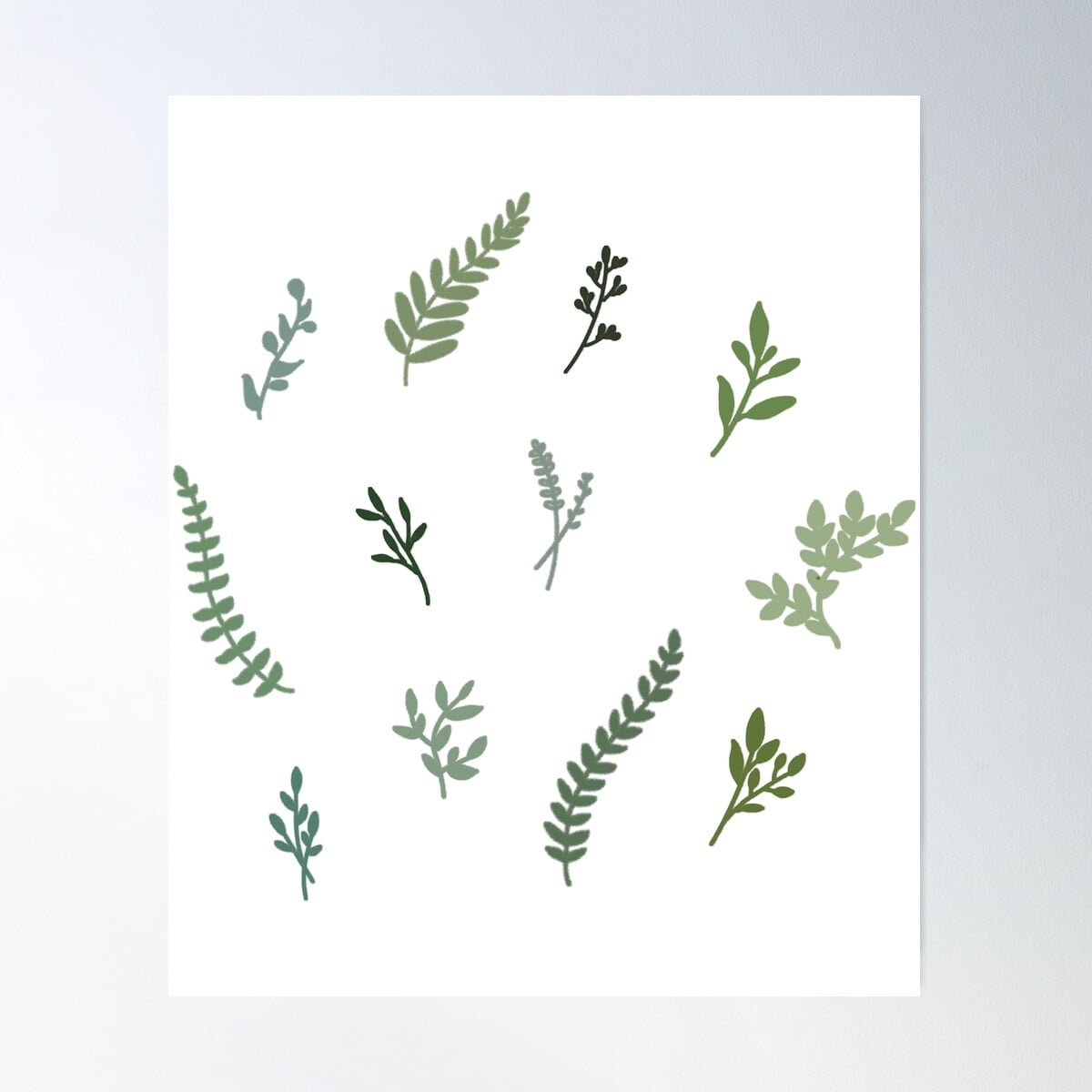 Botanical Stickers Sticker Poster Wall Art, Modern Wall Decor For ...