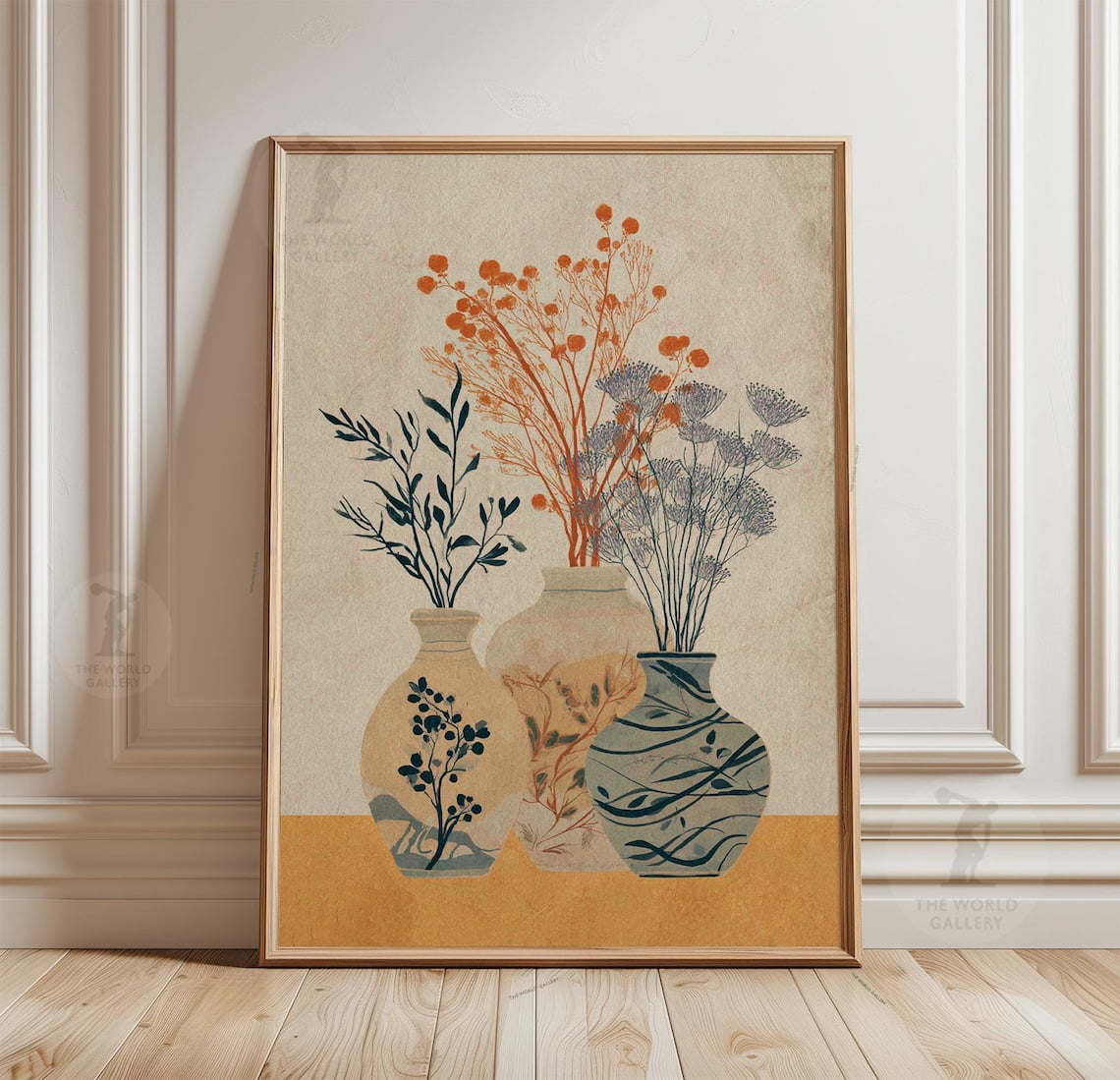 Botanical Still Life Minimalist Vases Dried Botanicals Wall Decor ...