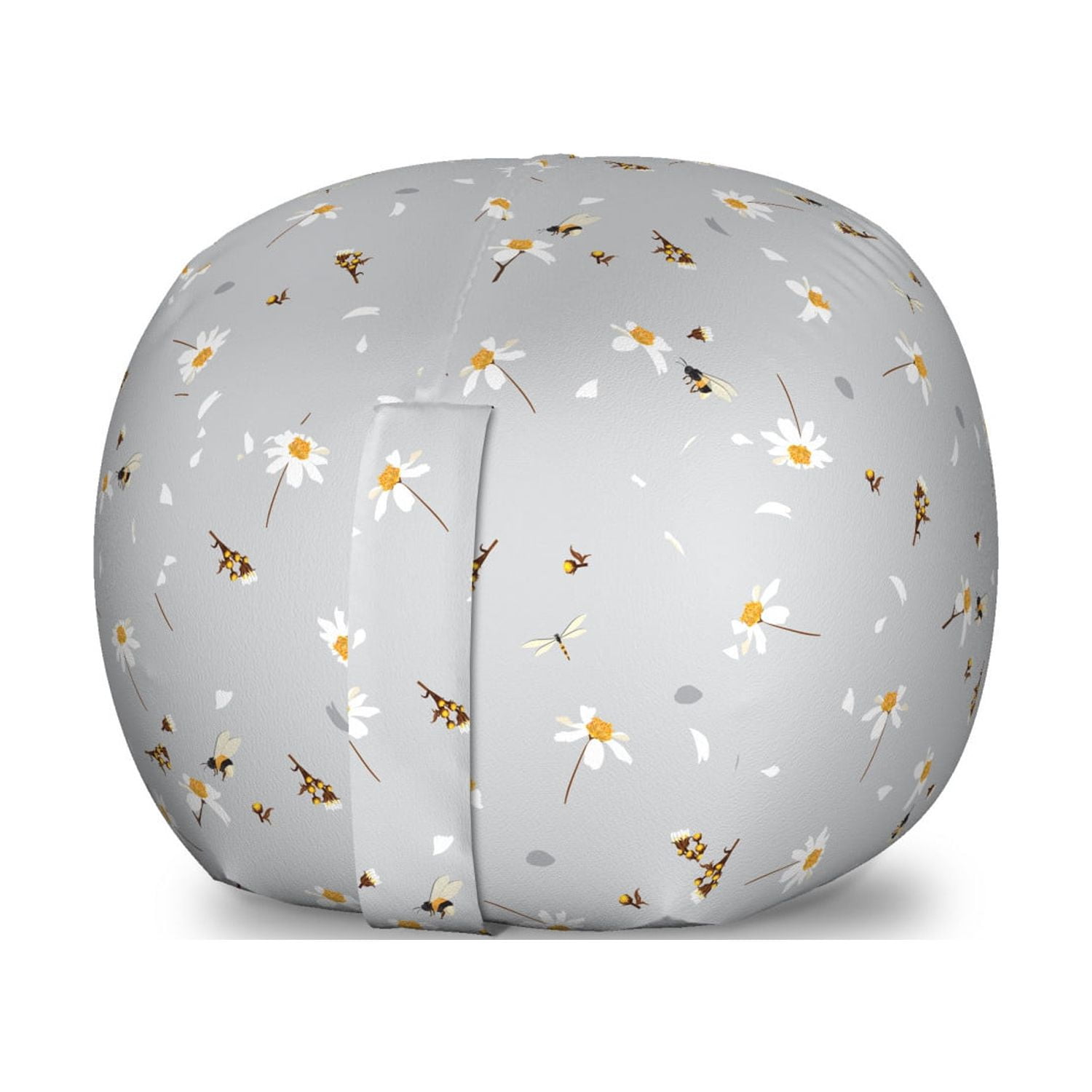Botanical Storage Toy Bag Chair, Daisy Flower Branches with Flying ...
