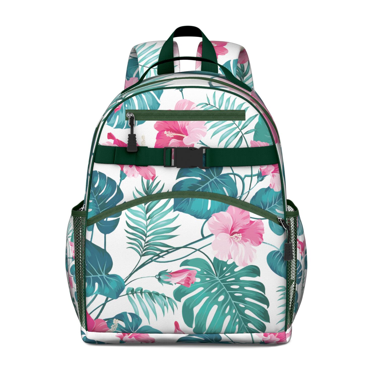 Botanical Student Backpack Studentss Tropical Floral Hawaiian Print ...