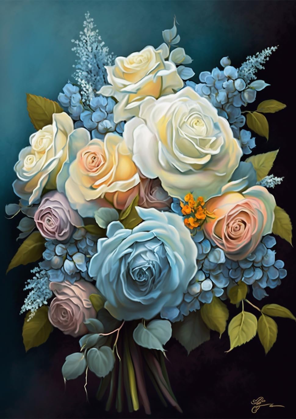 Botanical Style Jigsaw Puzzle ,Rose Puzzles for Adults, Unique ...