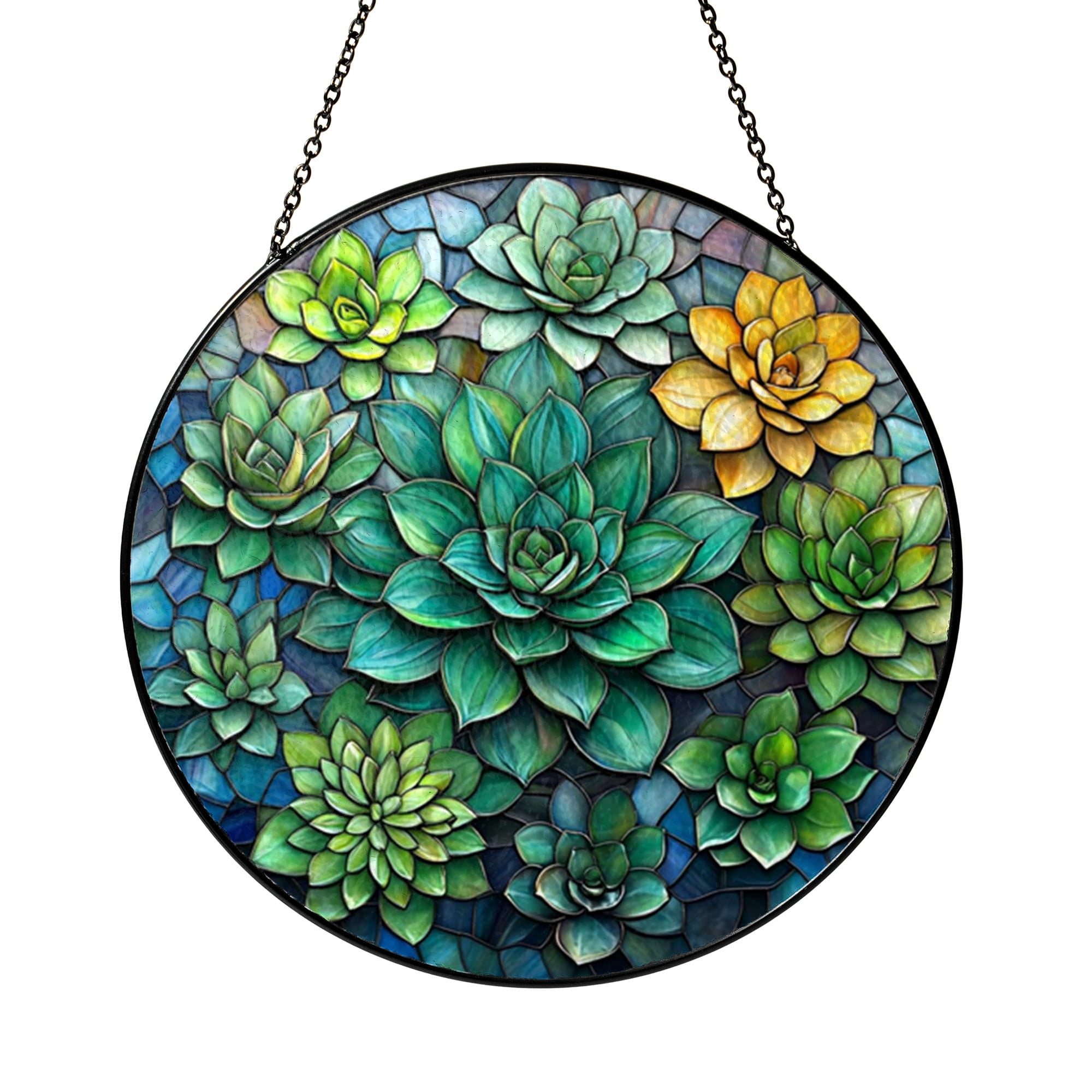 Botanical Succulent Stained Glass Window Decor – Home Accent - Walmart.com