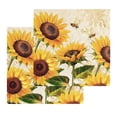 Botanical Sunflowers Kitchen Dish Towels for Drying Dishes Set of 2 ...