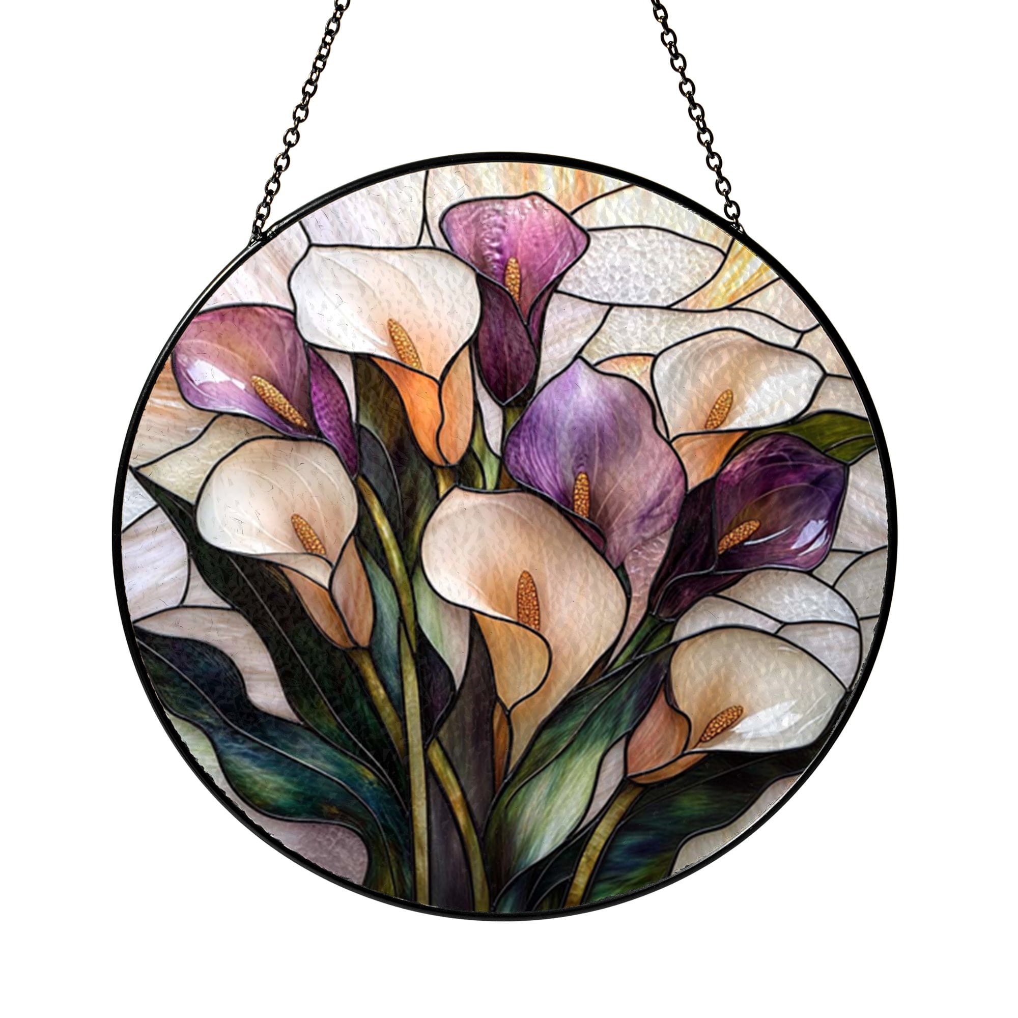 Botanical Sweet Pea Suncatcher – Stained Glass Style Window Decor ...