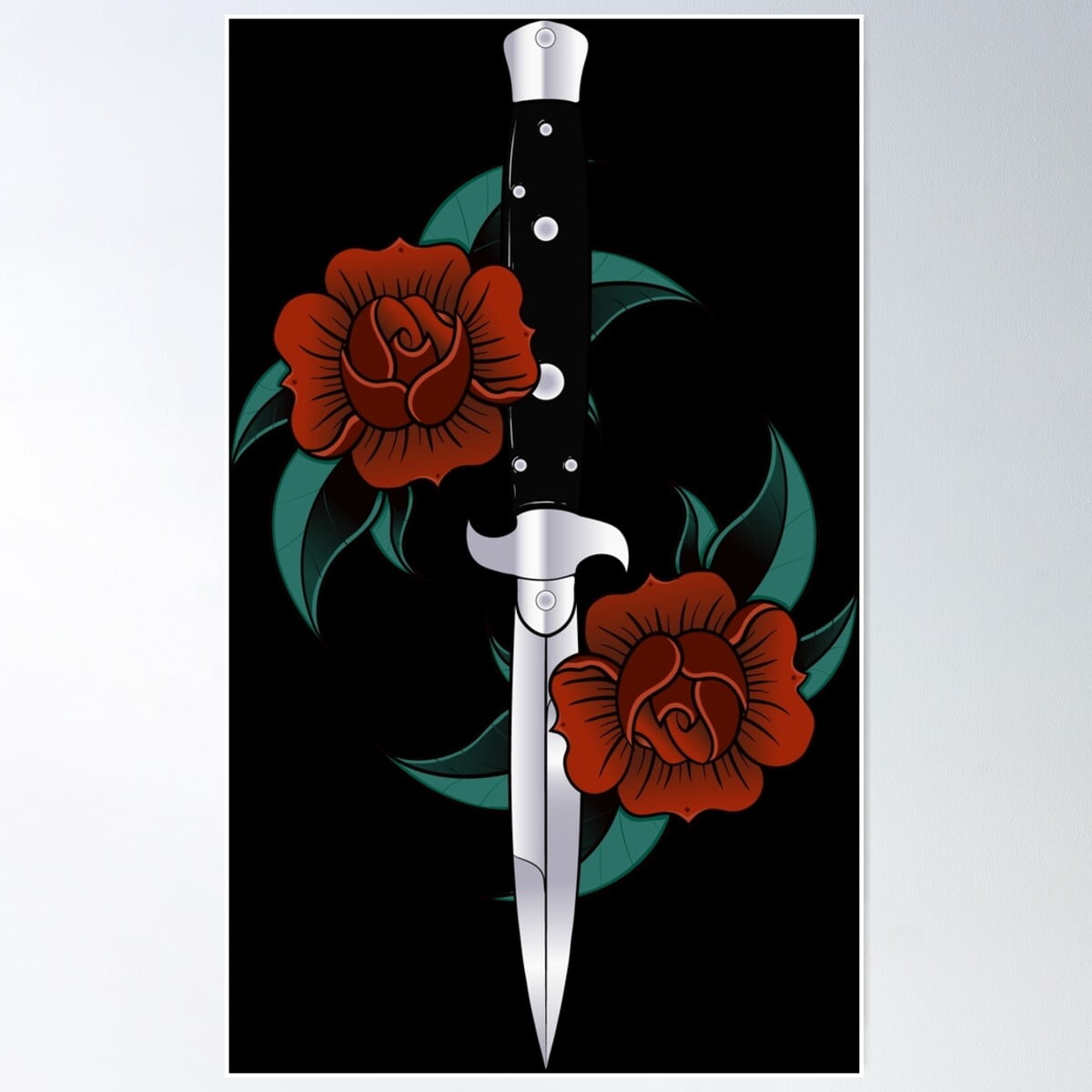 Botanical Switchblade Poster Wall Art, Modern Wall Decor For Living ...
