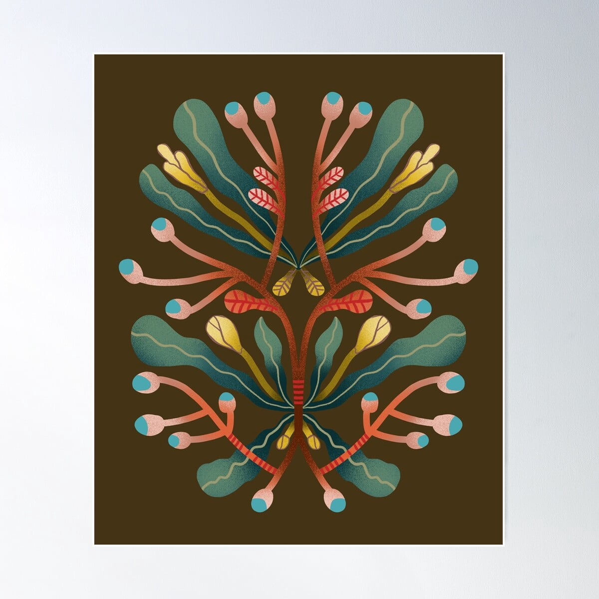 Botanical Symmetry Composition Poster Wall Art, Modern Wall Decor For ...