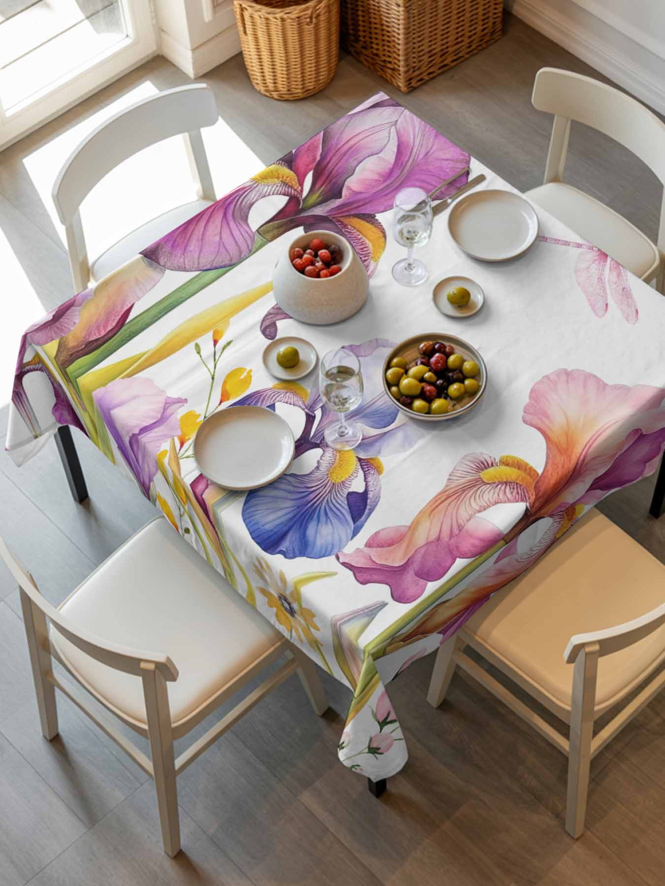 Botanical, Tablecloth Square Table Cloth 54x54, Waterproof Tablecloth ...