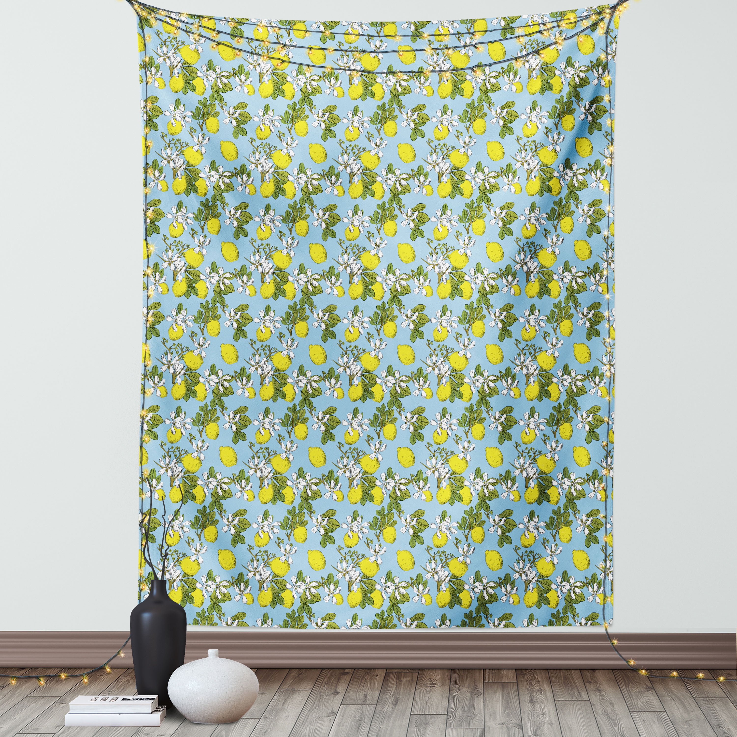 Botanical Tapestry, Fresh Lemon Patterns with Blossoms and Branches ...