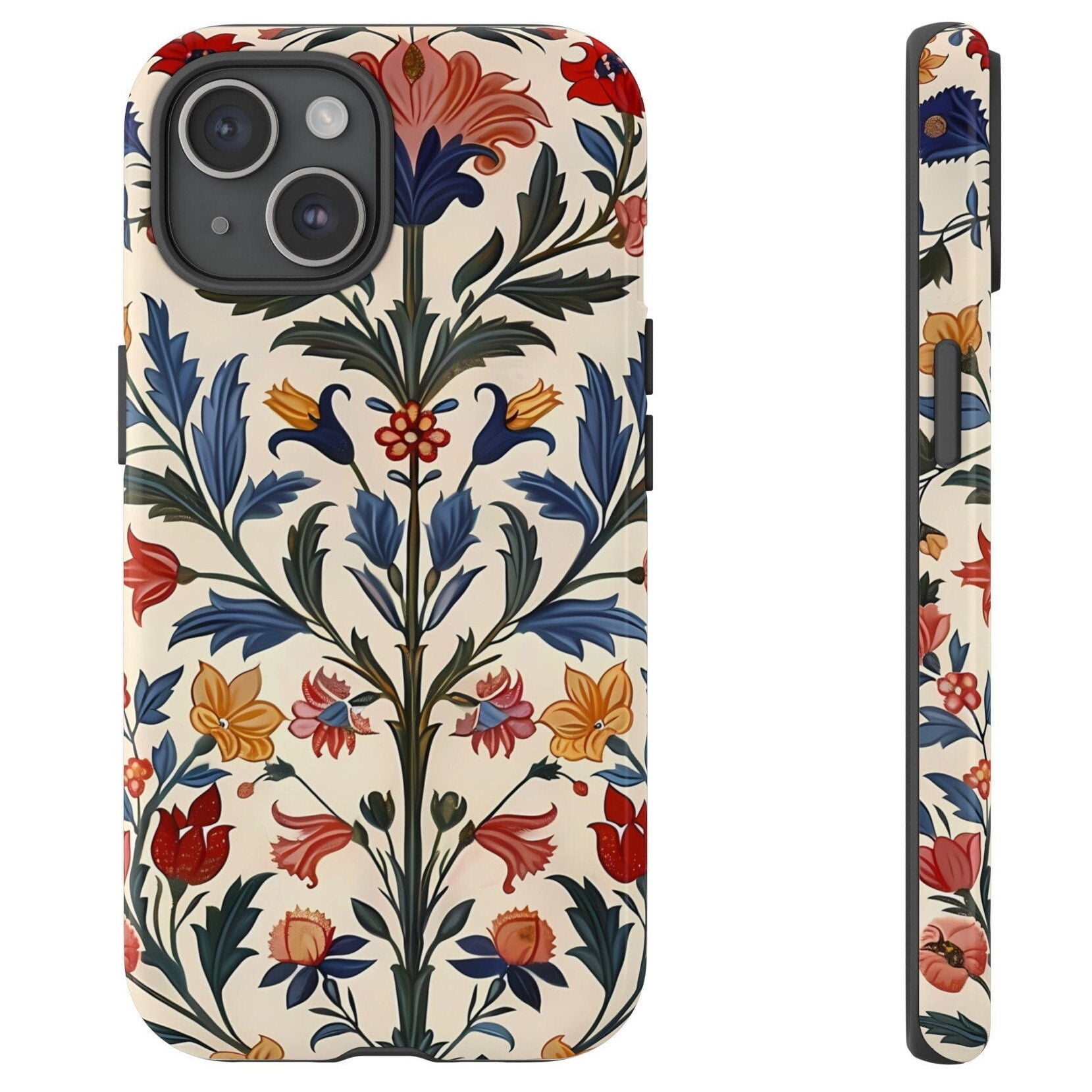 Botanical Tapestry Glow Phone Case Vintage Florals Pattern for iPhone ...