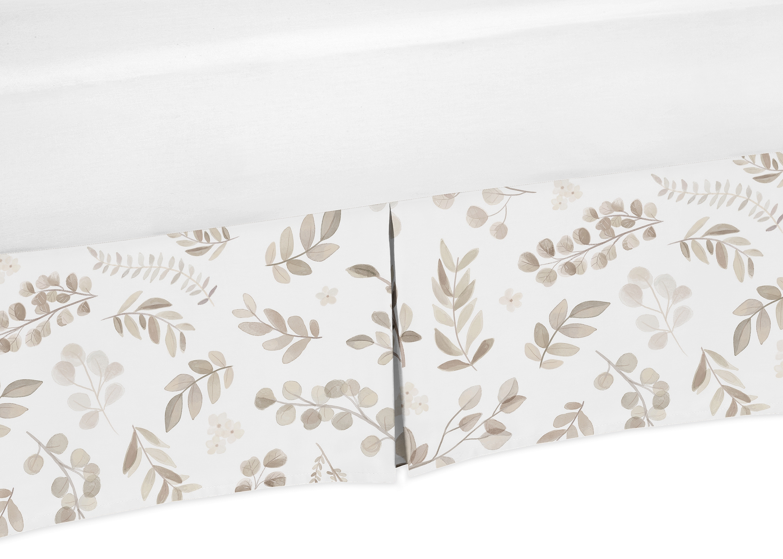 Botanical Taupe Floral Leaf Dust Ruffle Crib Skirt by Sweet Jojo ...