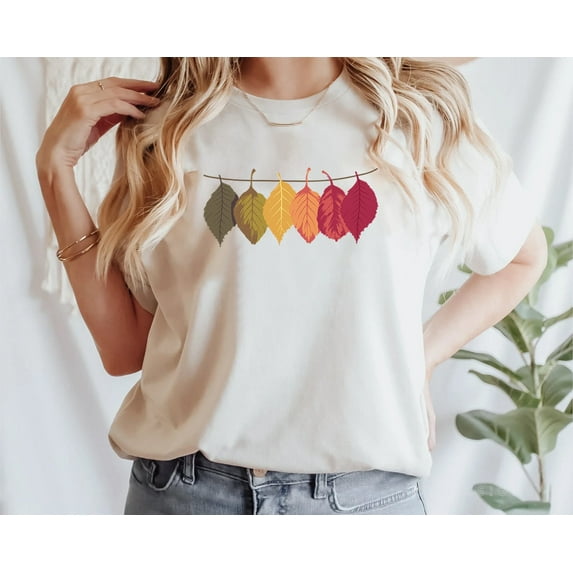 Botanical Tee Fall Leaf Shirt for Woman, Plant Lady Shirt, Fall Tees ...