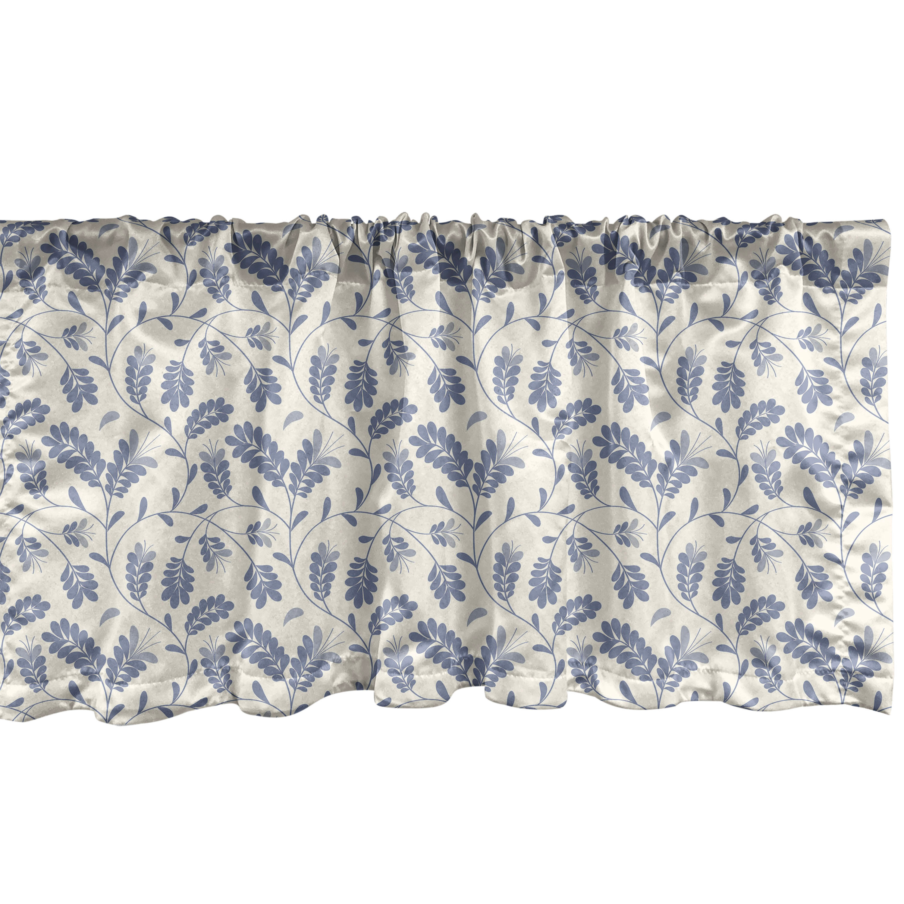 Botanical Themed Window Valance, Minimalist Floral Silhouette Repeating ...