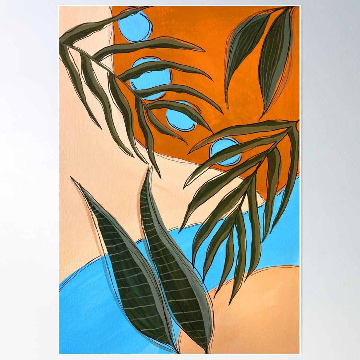 Botanical Therapy Poster Wall Art, Modern Wall Decor For Living Room ...