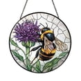 Botanical Thistle Decorative Window Hanging – Stained Glass Style ...