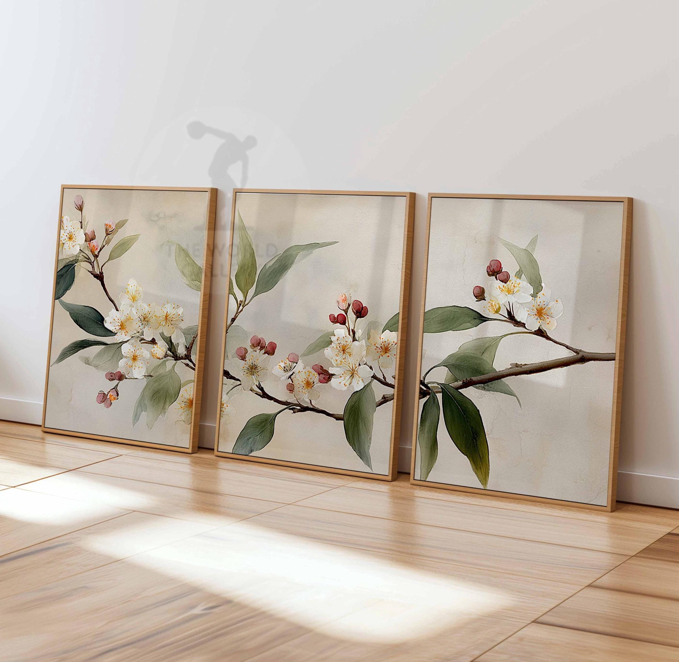 Botanical Tree Branch Print Set Watercolor Rustic Decor Home Decor ...