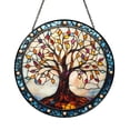 Botanical Tree Stained Glass Style Window Suncatcher, Decorative Nature ...