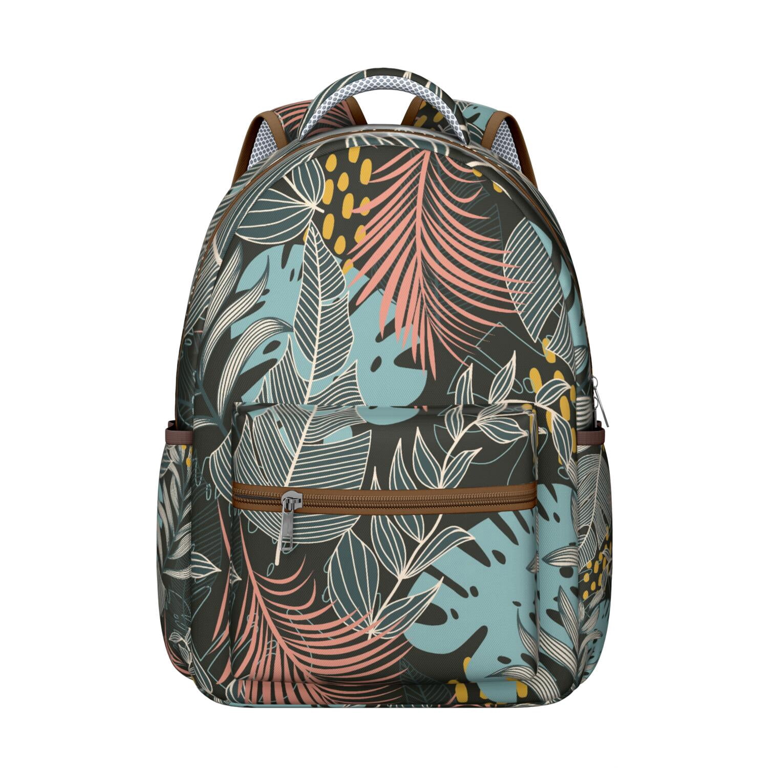 Botanical Tropical Backpack for Students Hawaiian Palm Leaf, Jungle ...