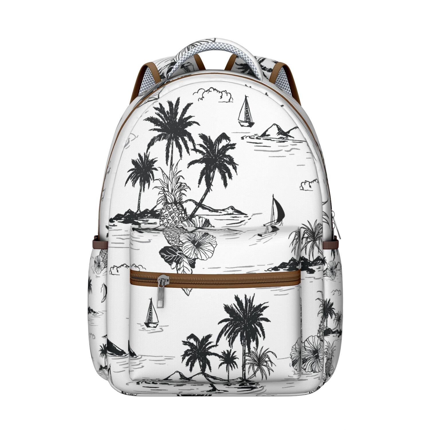 Botanical Tropical Backpack for Students Hawaiian Palm Leaf, Jungle ...