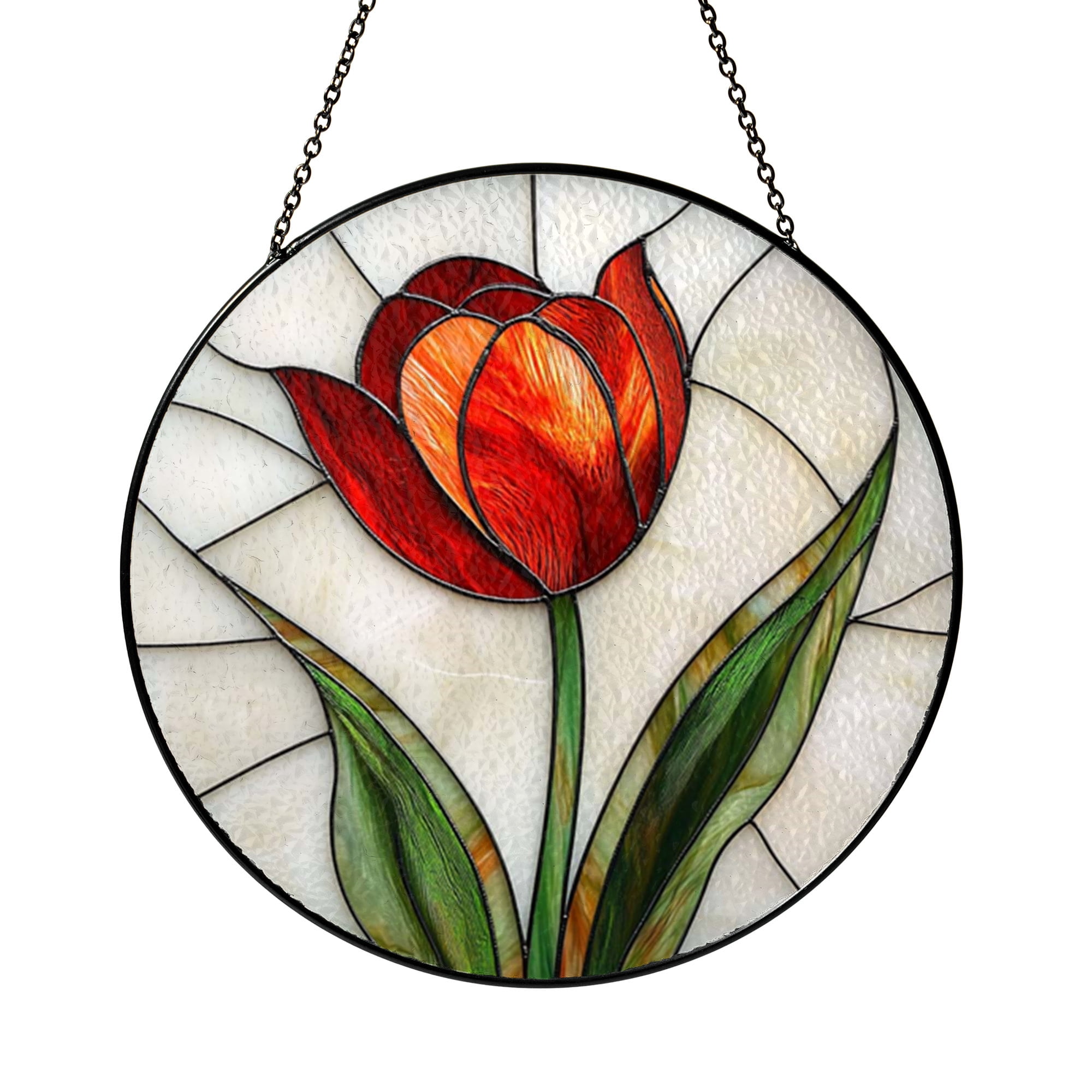 Botanical Tulip Blossom Design Stained Glass Suncatcher – Window Art ...