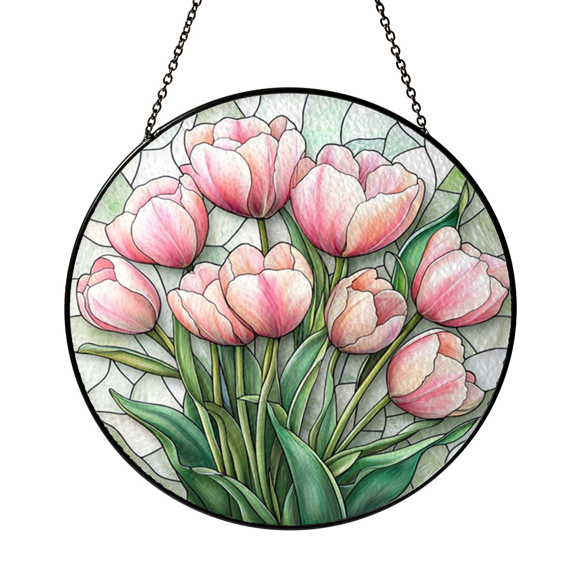 Botanical Tulip Stained Glass Suncatcher – Elegant Window Decor ...