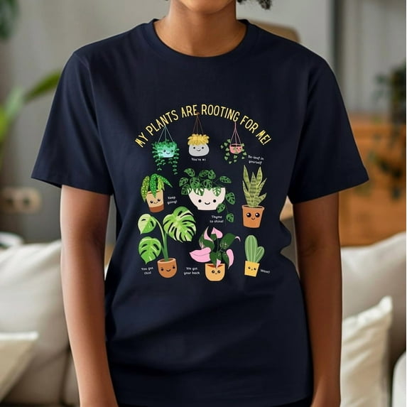 Botanical Unisex Tee, My plants are rooting for me, Funny Pun Graphic ...