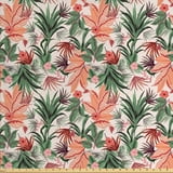 Ambesonne Botanical Fabric by the Yard Upholstery, Colorful Tropical ...