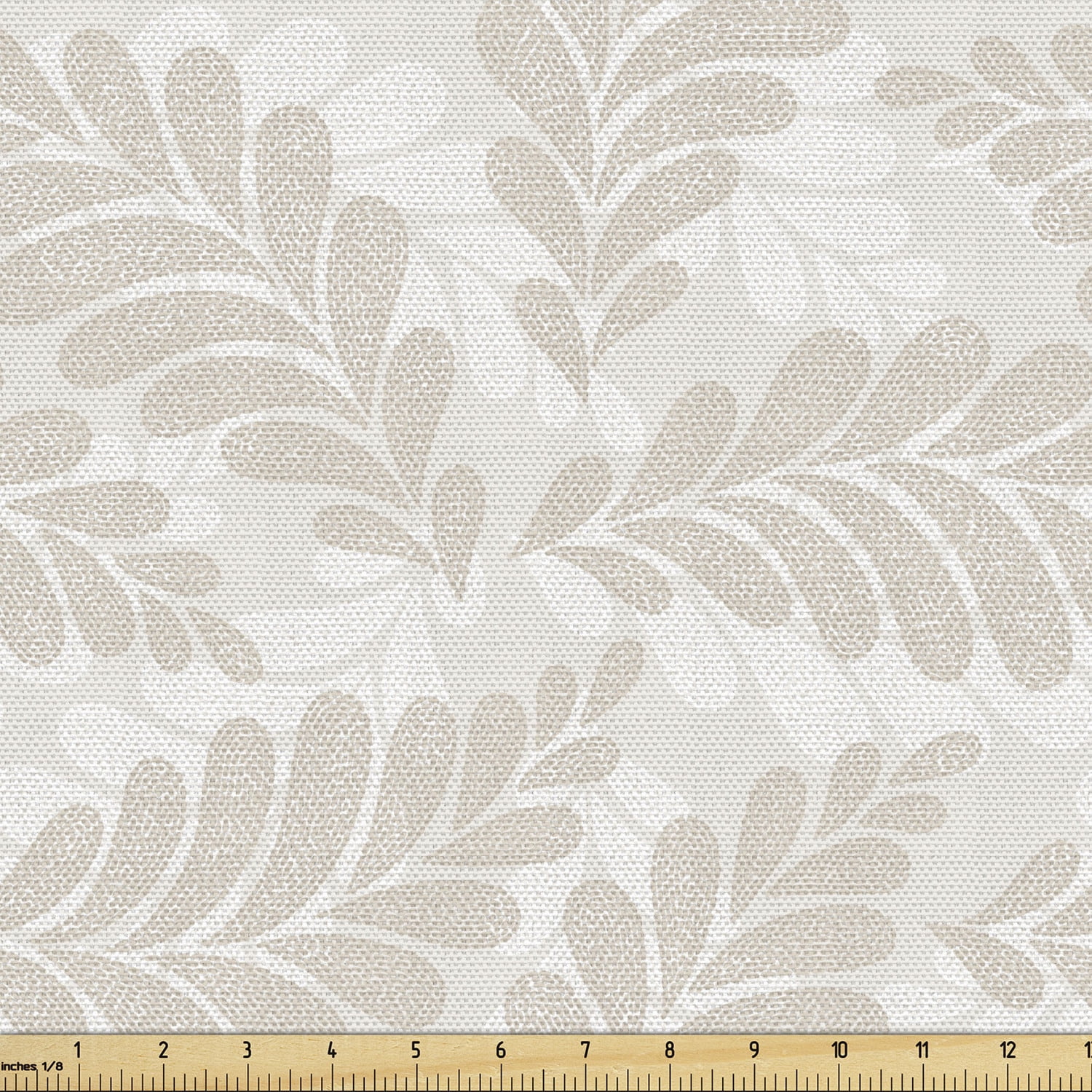 Ambesonne Botanical Fabric by the Yard Upholstery, Leafy Branch Muted ...