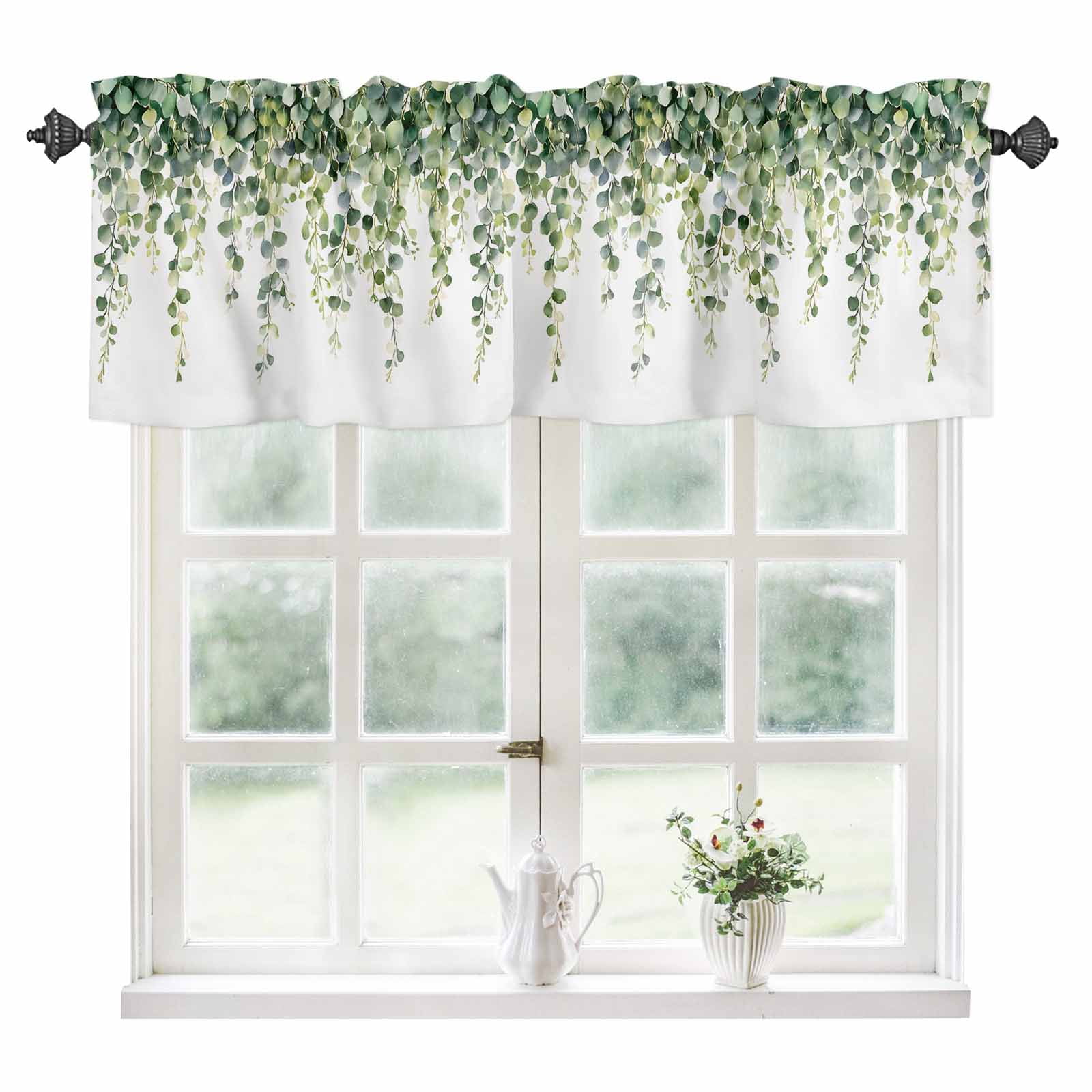 Botanical Vines Kitchen Valances for Windows 60x18 Inch Kitchen ...