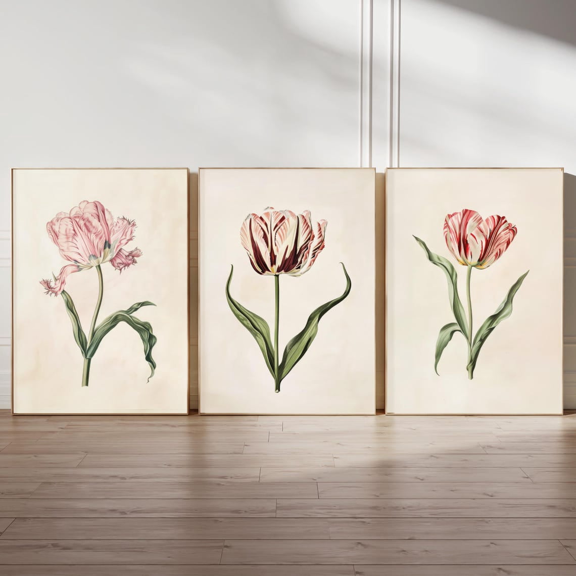 Botanical Vintage Tulip Spring Decoration Living Room Bedroom Floral ...