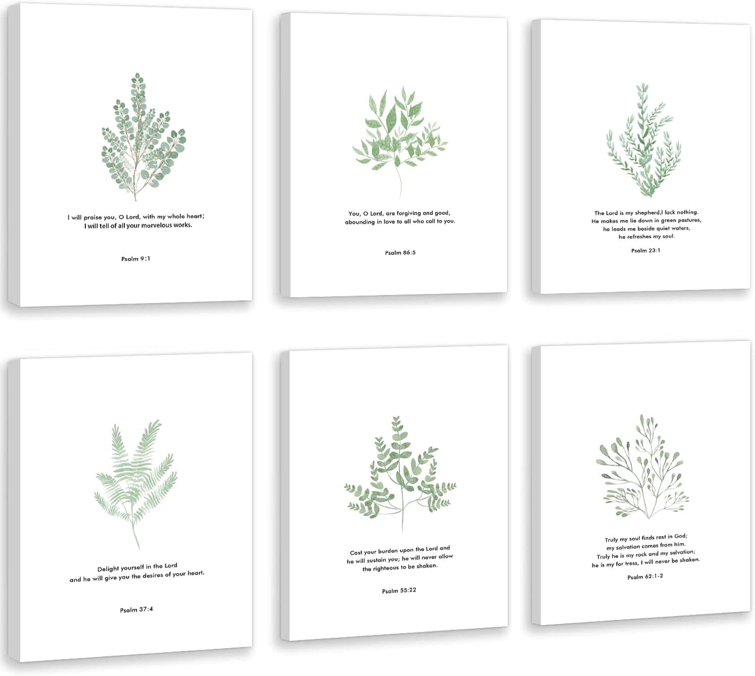 Botanical Wall Art Christian Bible Verse Psalms Artwork Scripture Plant ...