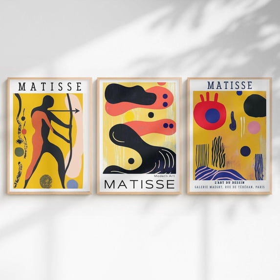 Botanical Wall Art Mid Century Modern Colorful Floral Exhibition Decor ...