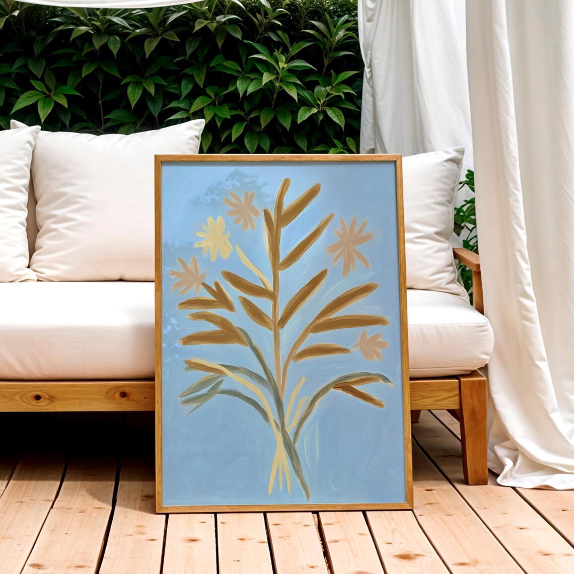 Botanical Wall Art Minimalist Flower Scandinavian Decor, Stretched ...