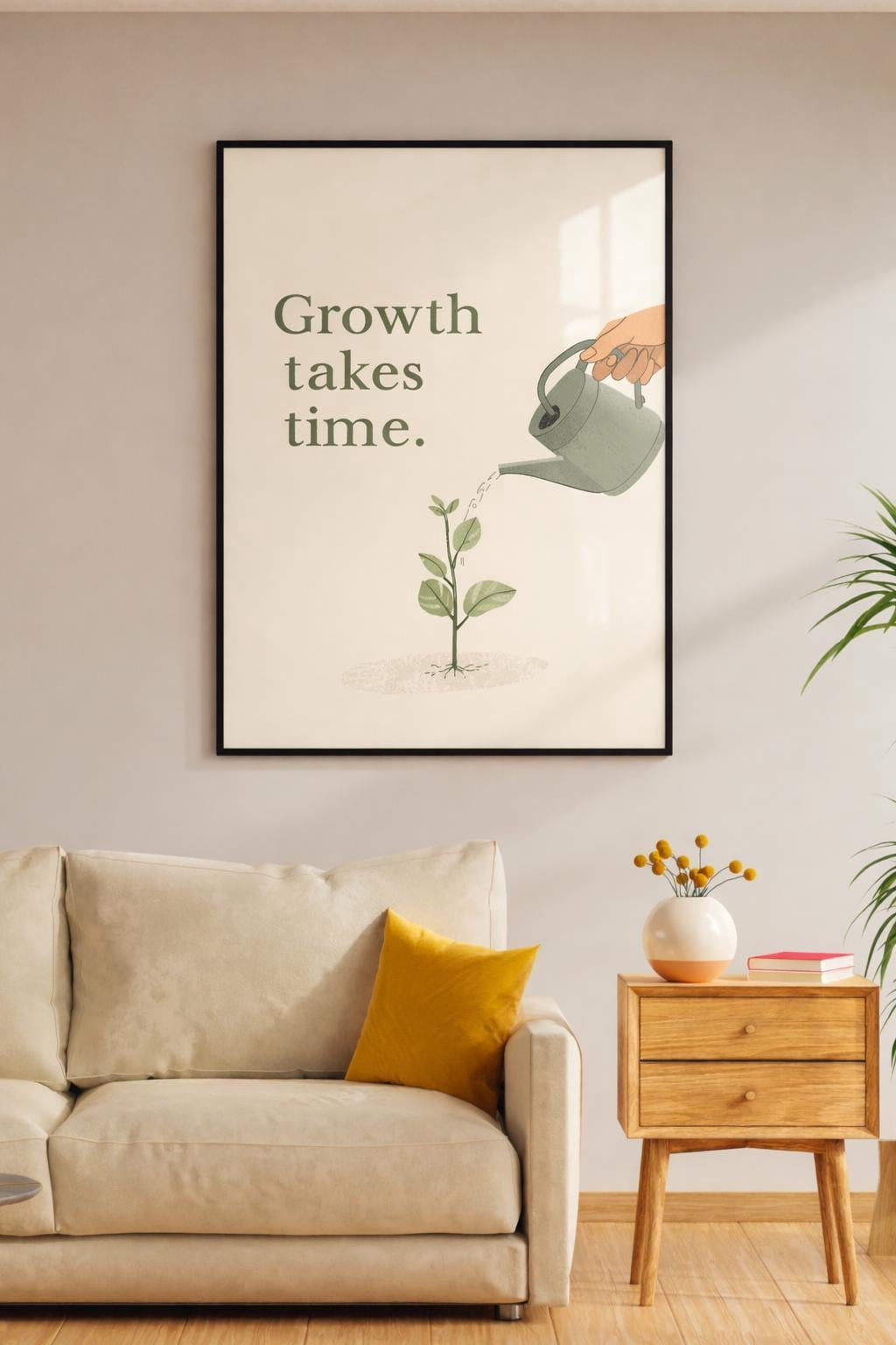 Botanical Wall Art Print, Minimalist Growth Affirmation Poster, Poster ...
