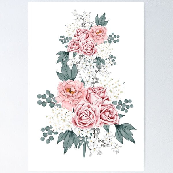 Botanical Wall Art Print, Printable Paint Art - Flower Water Color ...