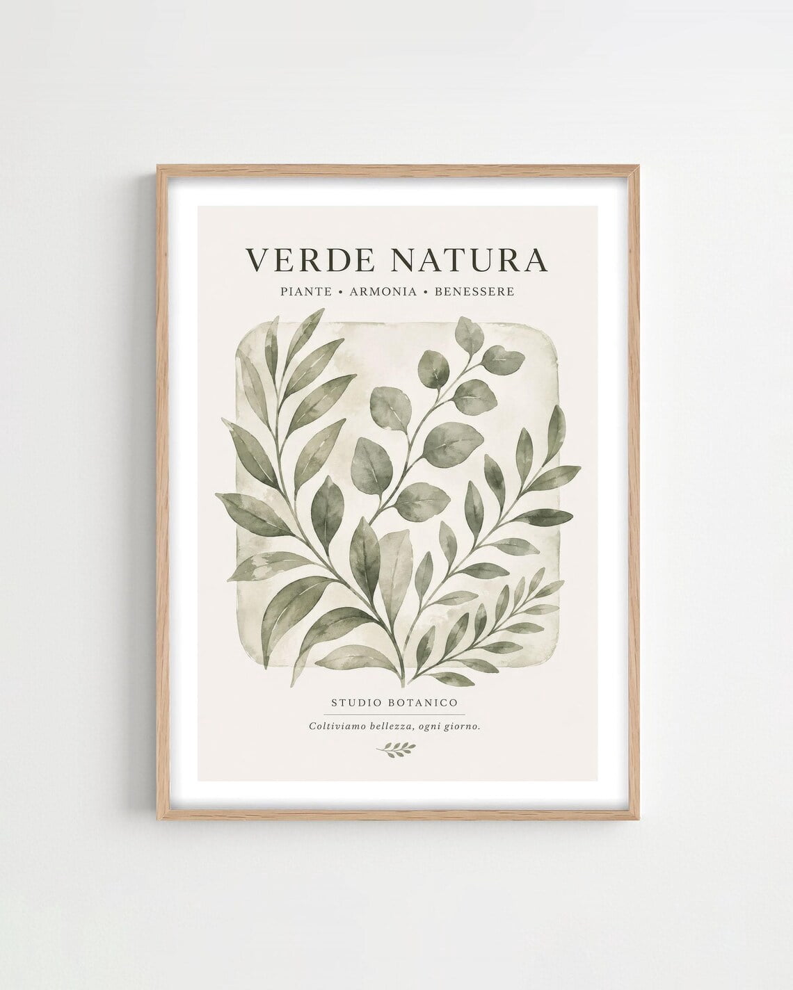 Botanical Wall Art Print, Sage Green Leaf Studio Poster Decor - Walmart.com